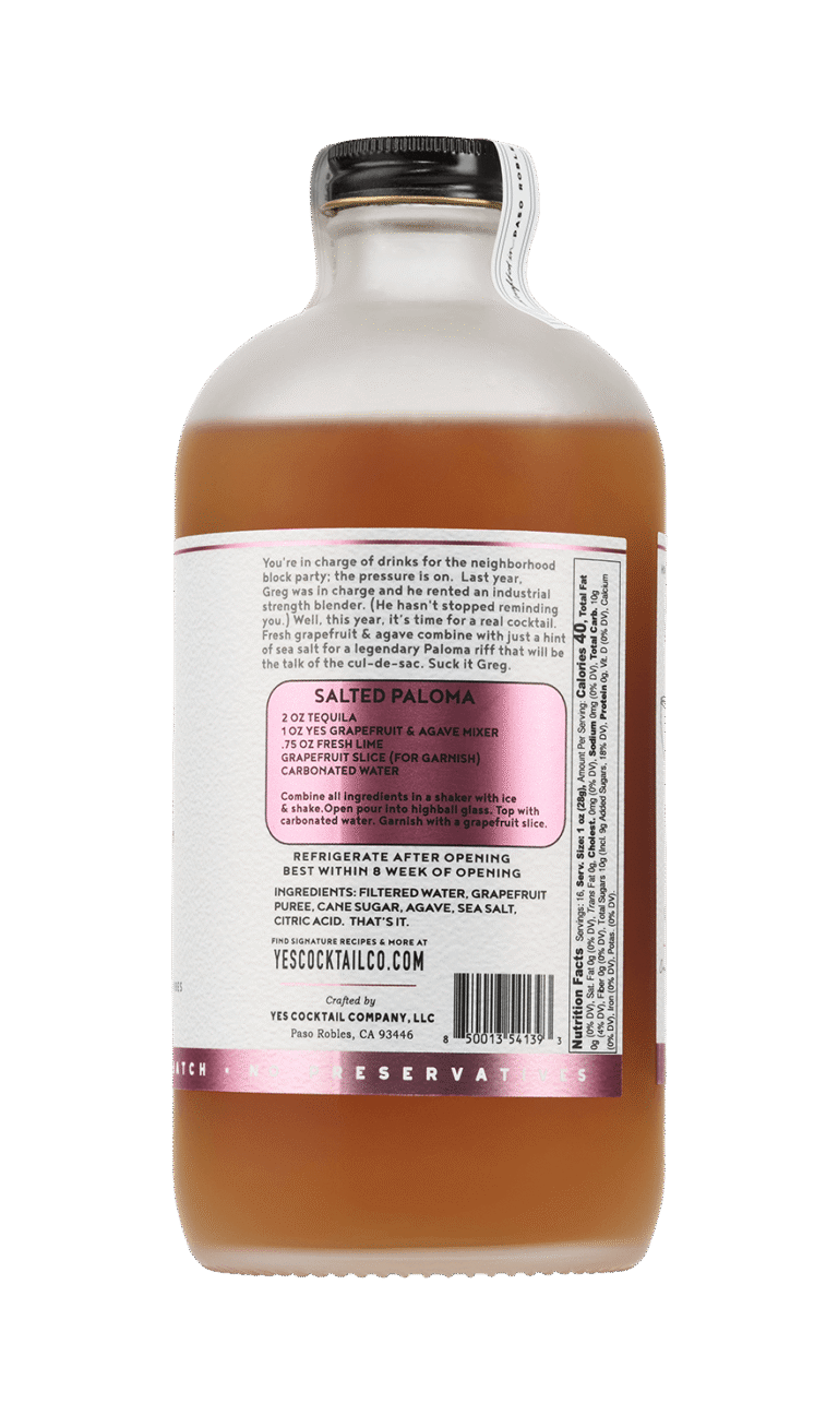 Grapefruit Agave Cocktail Mixer | Yes Cocktail Co