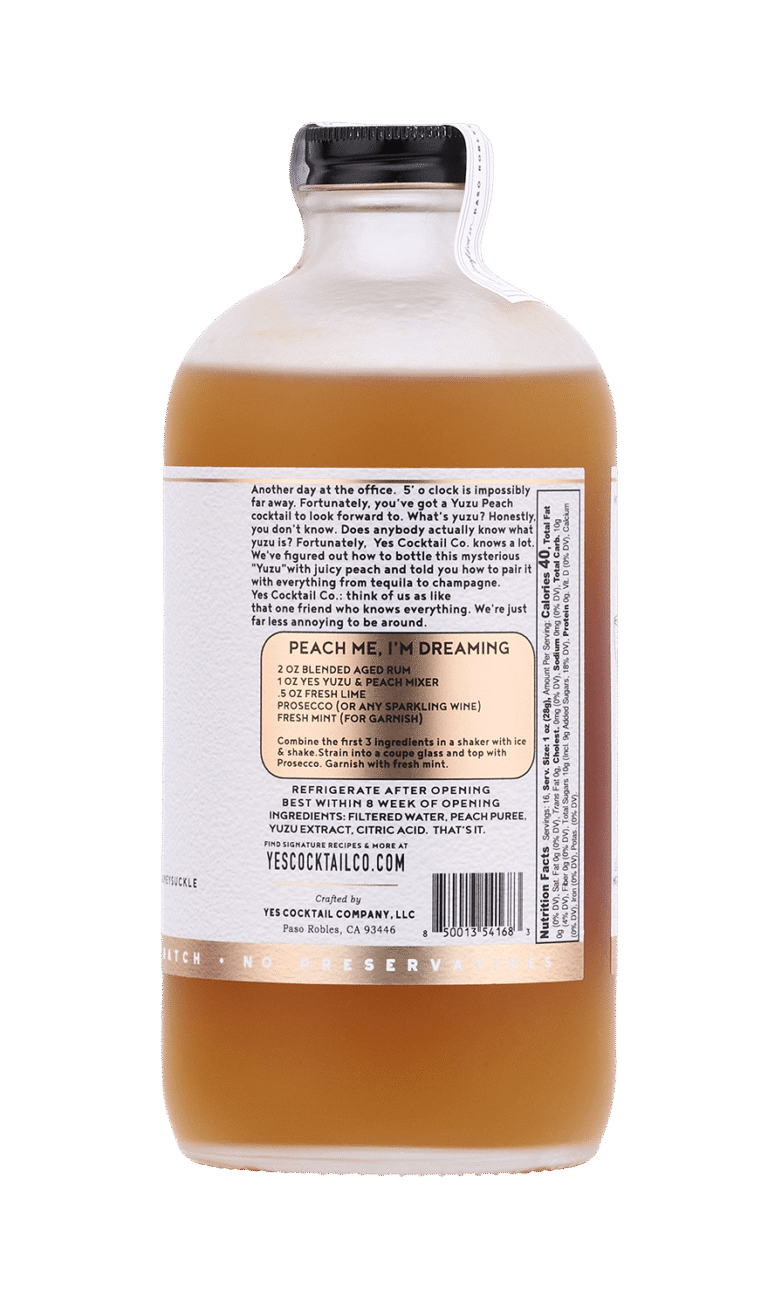 Yuzu Peach Cocktail Mixer | Yes Cocktail Co